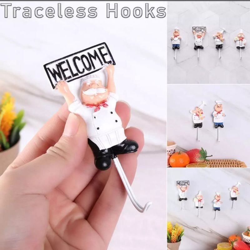 Adhesive Wall Kitchen Chef Hook | Shopee Malaysia