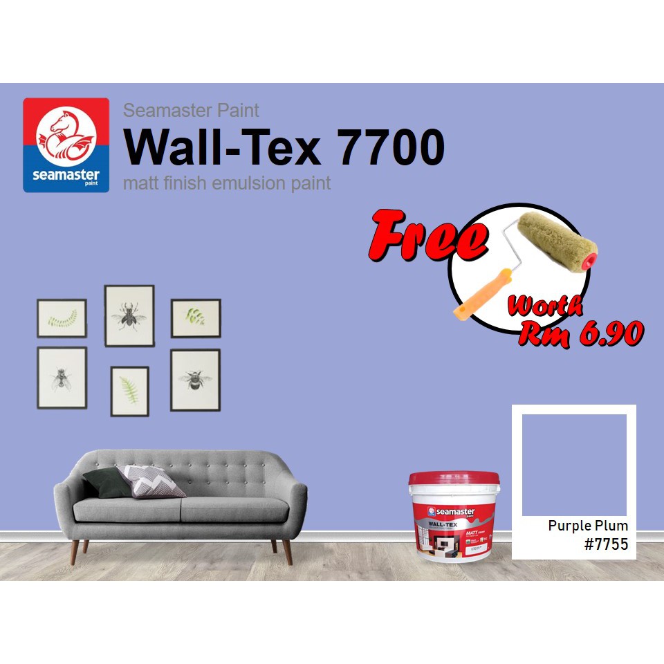 7 Litres Seamaster Paint Interior Wall-Tex Purple Plum #7755 | Shopee ...