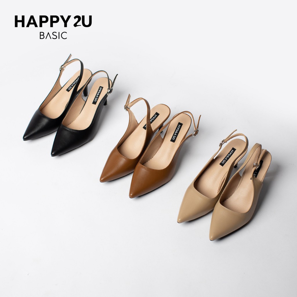 HAPPY2U Andrea Spool Slingback Heels | Shopee Malaysia
