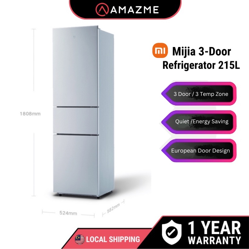 Xiaomi Mijia 3-Door Refrigerator (215L) | Shopee Malaysia