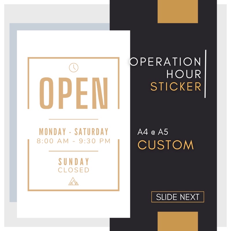 [Custom] Business Operating Hour Vynil Decal Sticker | Shopee Malaysia