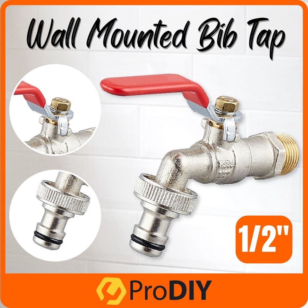 AG-015 / AG-017 ½” SOLID BRASS BIBCOCK FAUCET BALL VALVE BIB TAP WALL ...