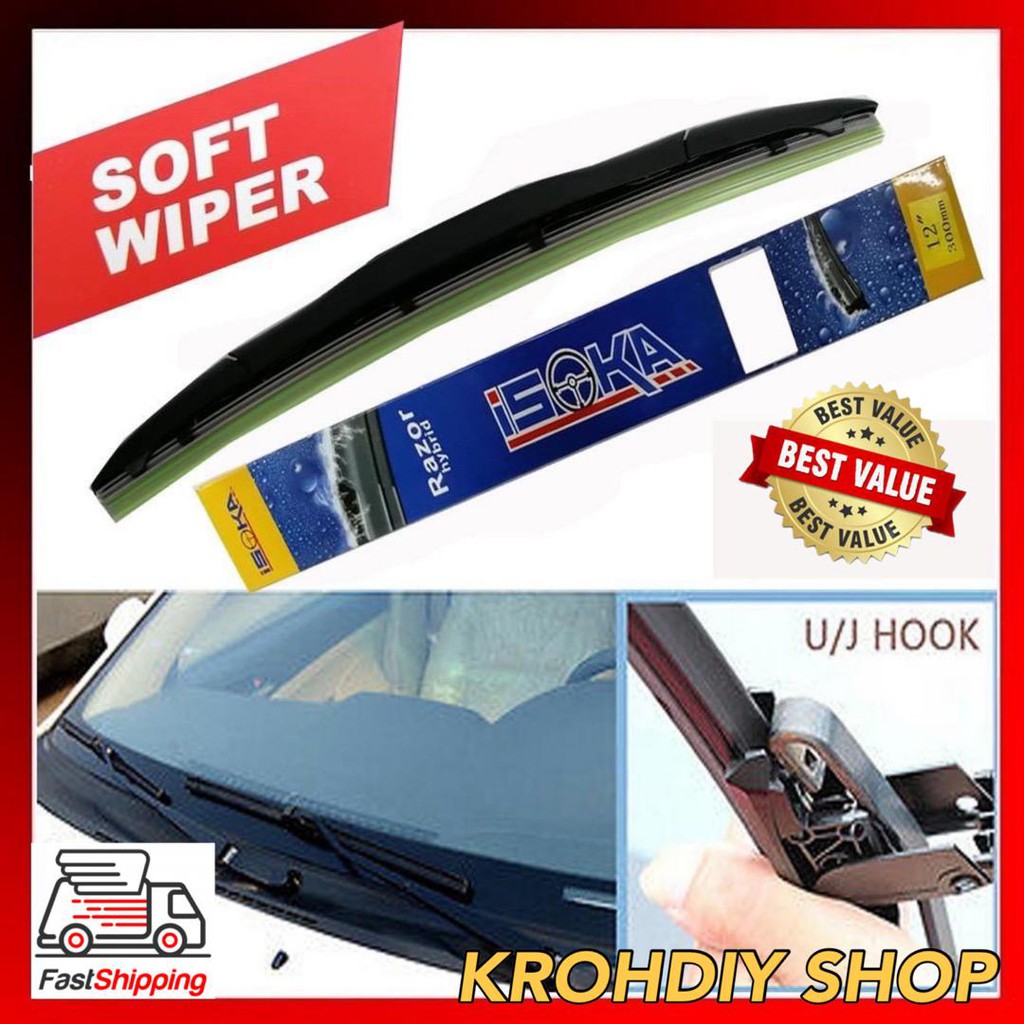 💡💡[ Ready Stock Fast ]💡💡Good Quality Isoka Car Wiper 3 Sections ...