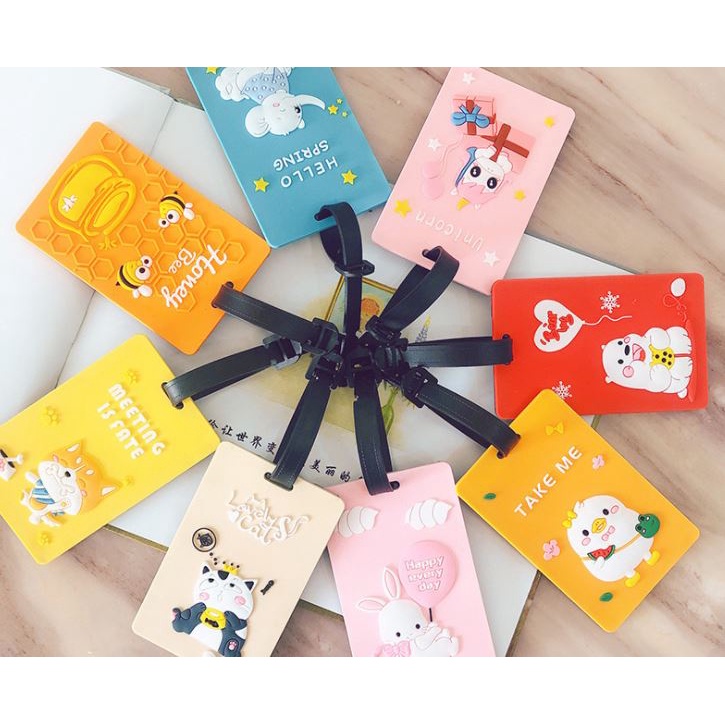 Ready Stock Travel Luggage Tag Soft Silicone Cute Cartoon Luggage Tag ...