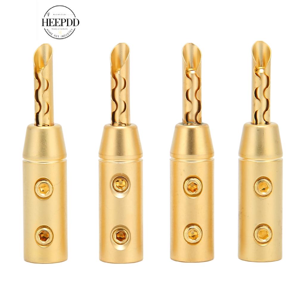HEEPDD 4pcs BFA Banana Plug Brass Gold Plated Open Screw Speaker Wire ...