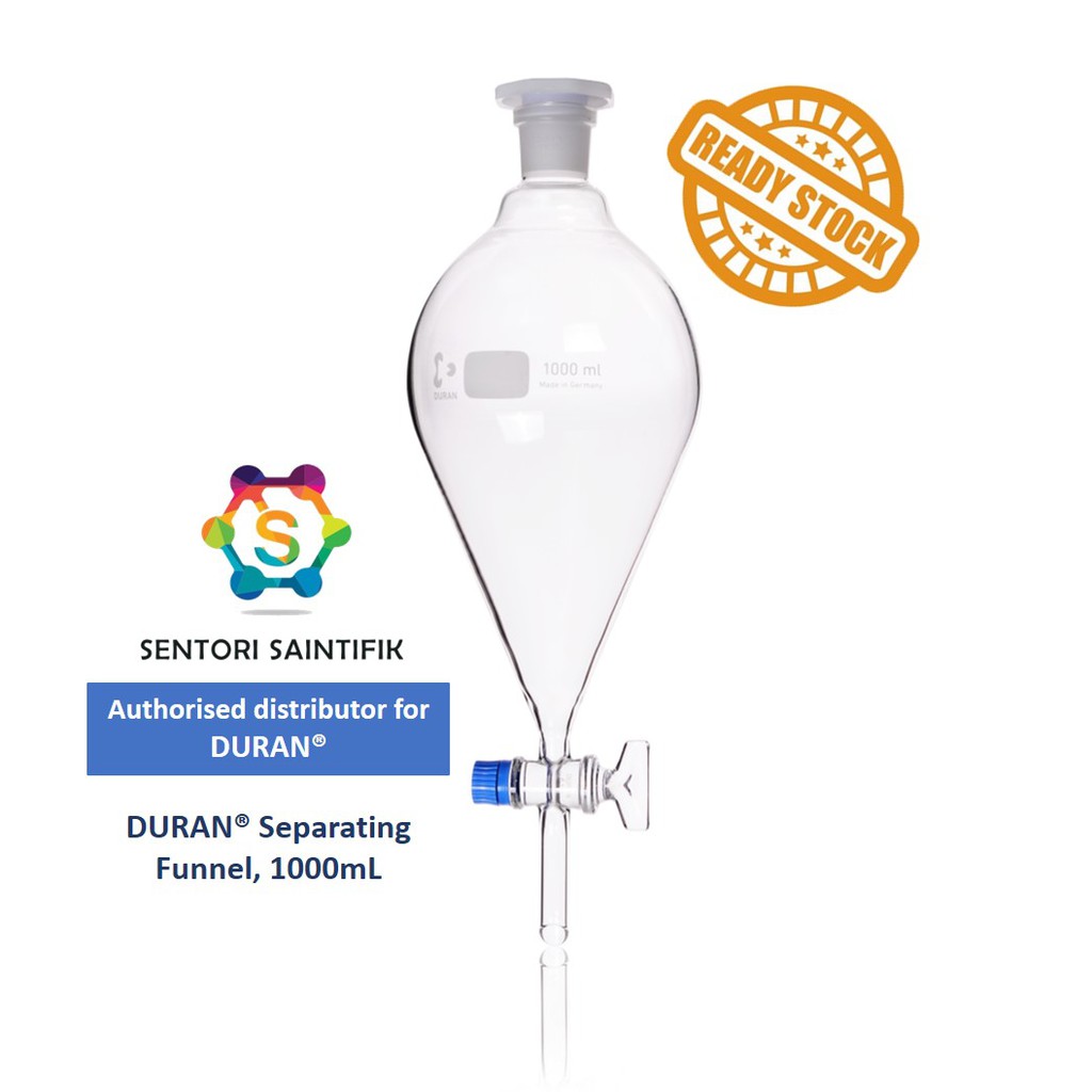 [READY STOCKS] DURAN Separating Funnel conical shape, with solid key ...