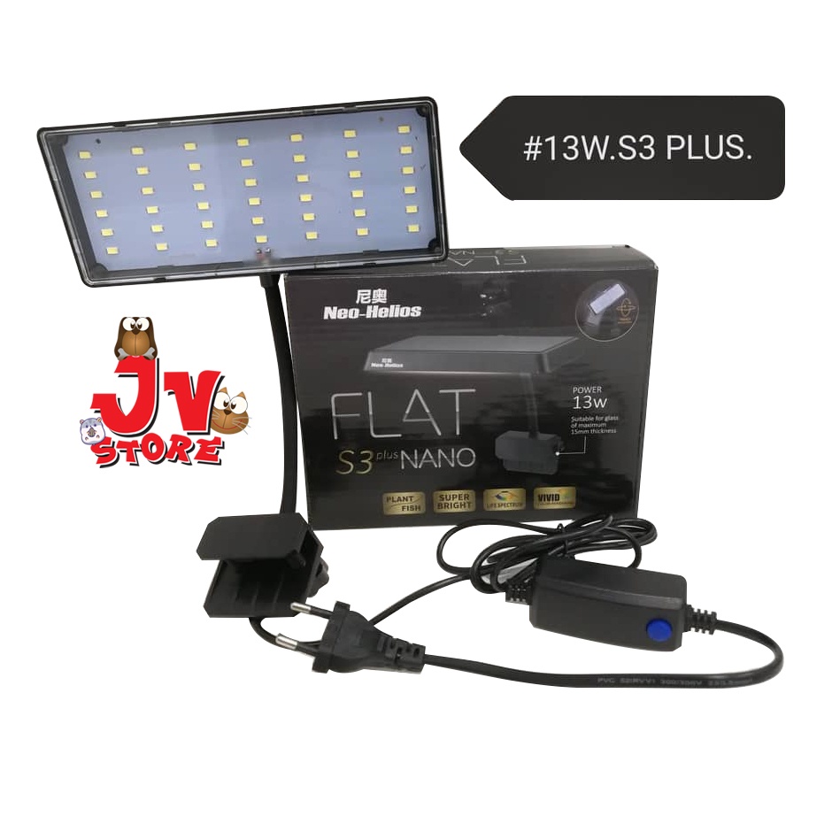 Neo-Helios Flat S3PlusNano 13W LED Clip Light Aquarium Fish Lamp Lampu ...