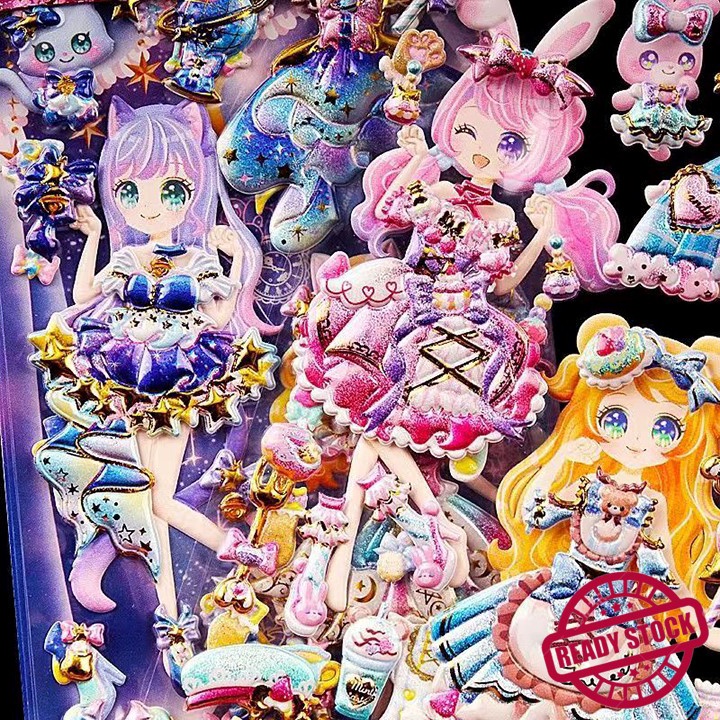 3D Glitter Princess Bubble Puffy Dress Up Sticker Change Clothes ...