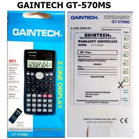 Gaintech Scientific Calculator GT-570ES Plus-Solar (100% Original ...