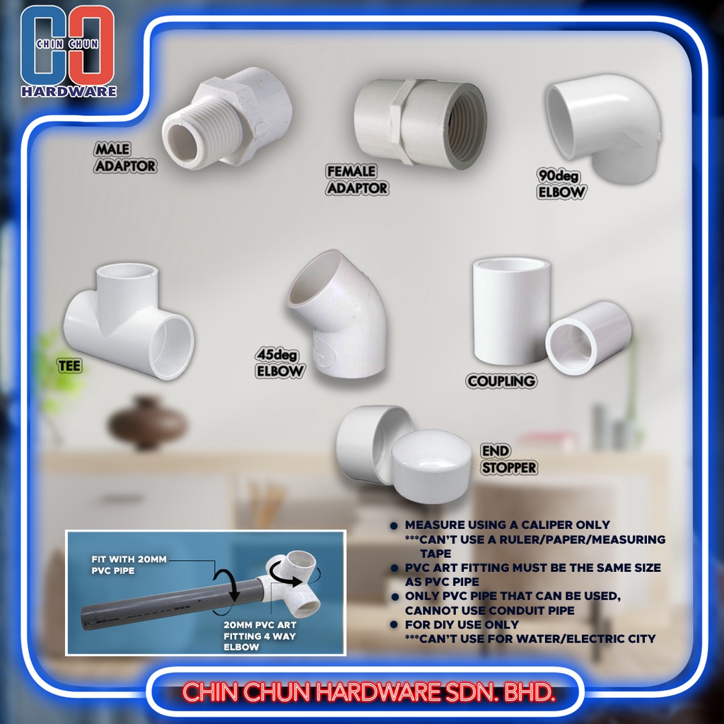 *1pcs* 20mm PVC DIY ART FITTING TEE|PENYAMBUNG PAIP FOR DIY|PVC ELBOW ...