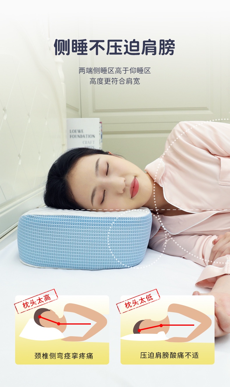 Anti Snoring Butterfly Pillow Large Ergonomic Memory Foam Cervical Pain ...