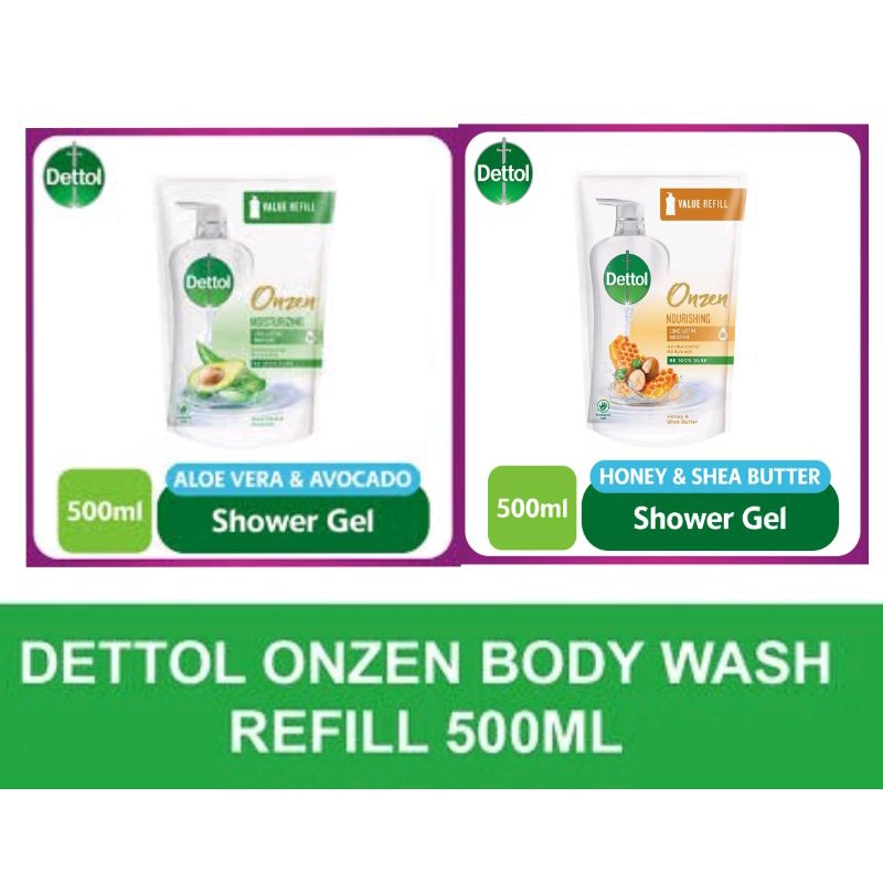 Dettol Onzen Shower Gel Refill Pack Body Wash 500g (Aloe & Avocadoe exp 12/23) | Shopee Malaysia