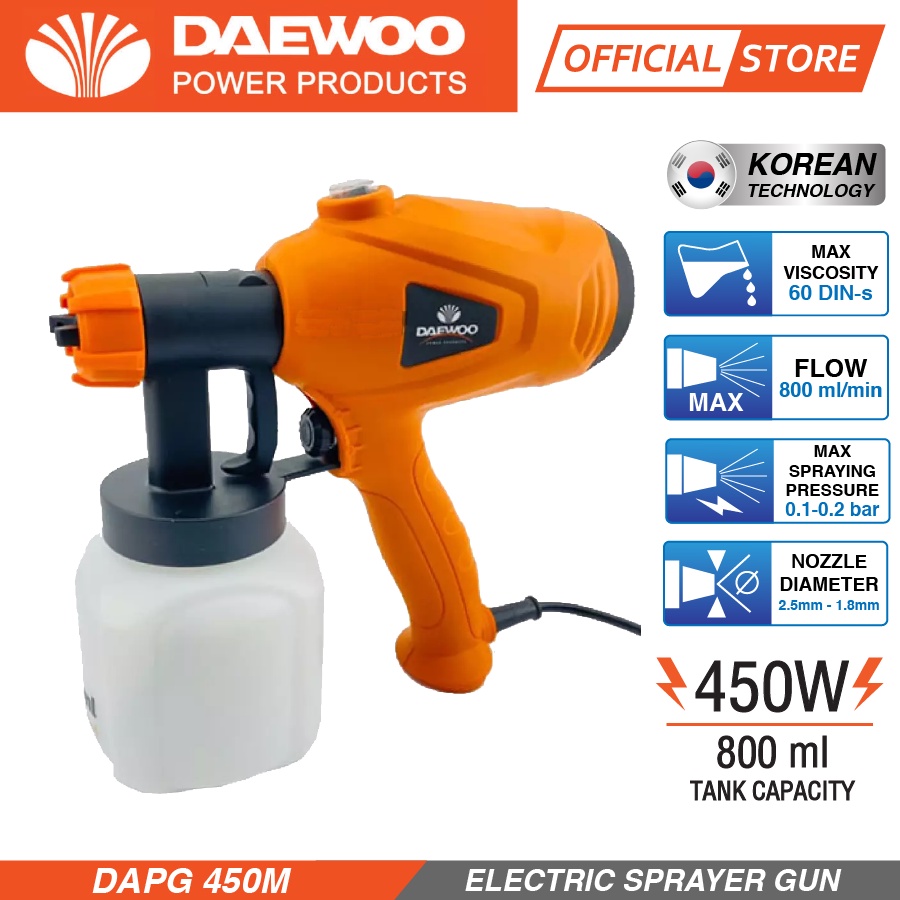 DAEWOO DAPG450M 800mL SPRAY GUN DAEWOO 450W SPRAY GUN DAPG450M PAINT ...