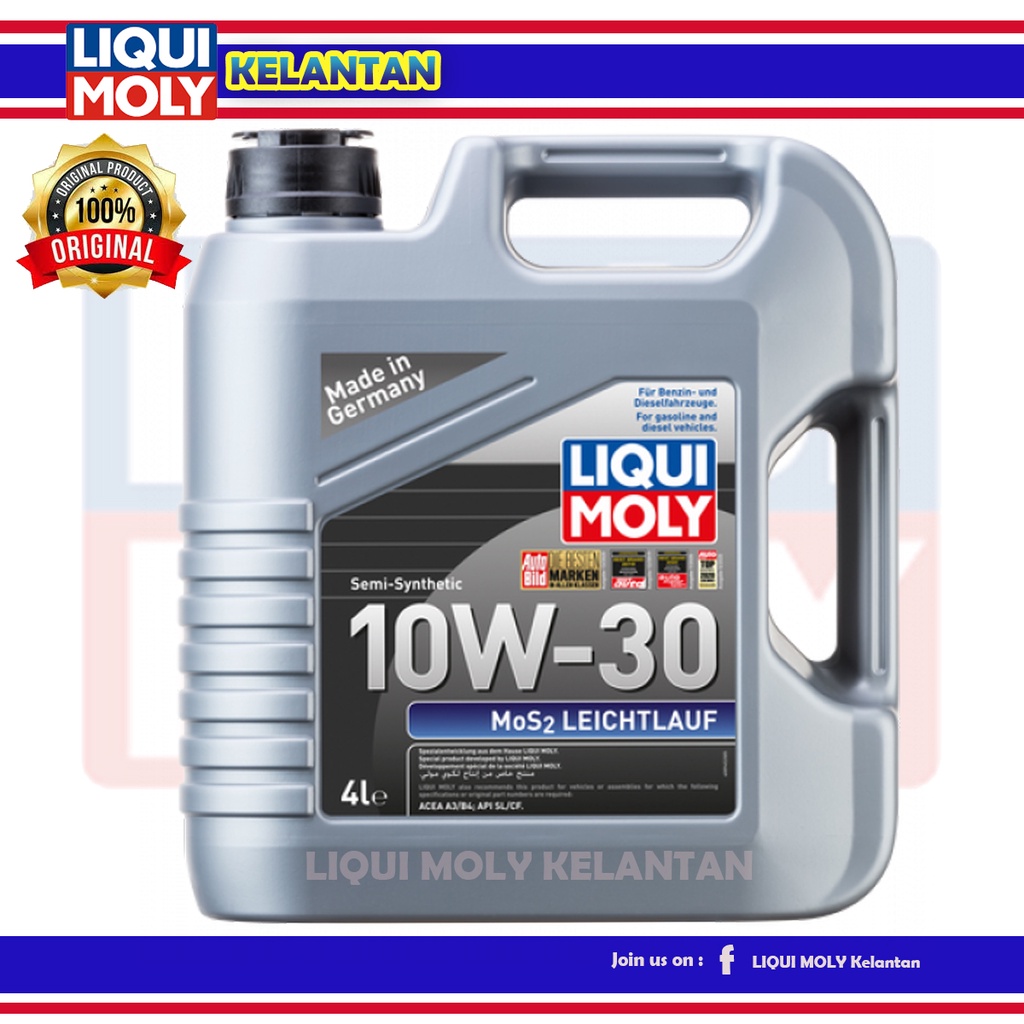 PACKAGE *LIQUI MOLY MoS2 LEICHTLAUF 10-30 (4) + WITH OIL FILTER ( 100% ORIGINAL) | Shopee Malaysia