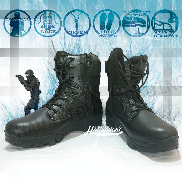 delta tactical boots high cut police grade, side zip, free ...