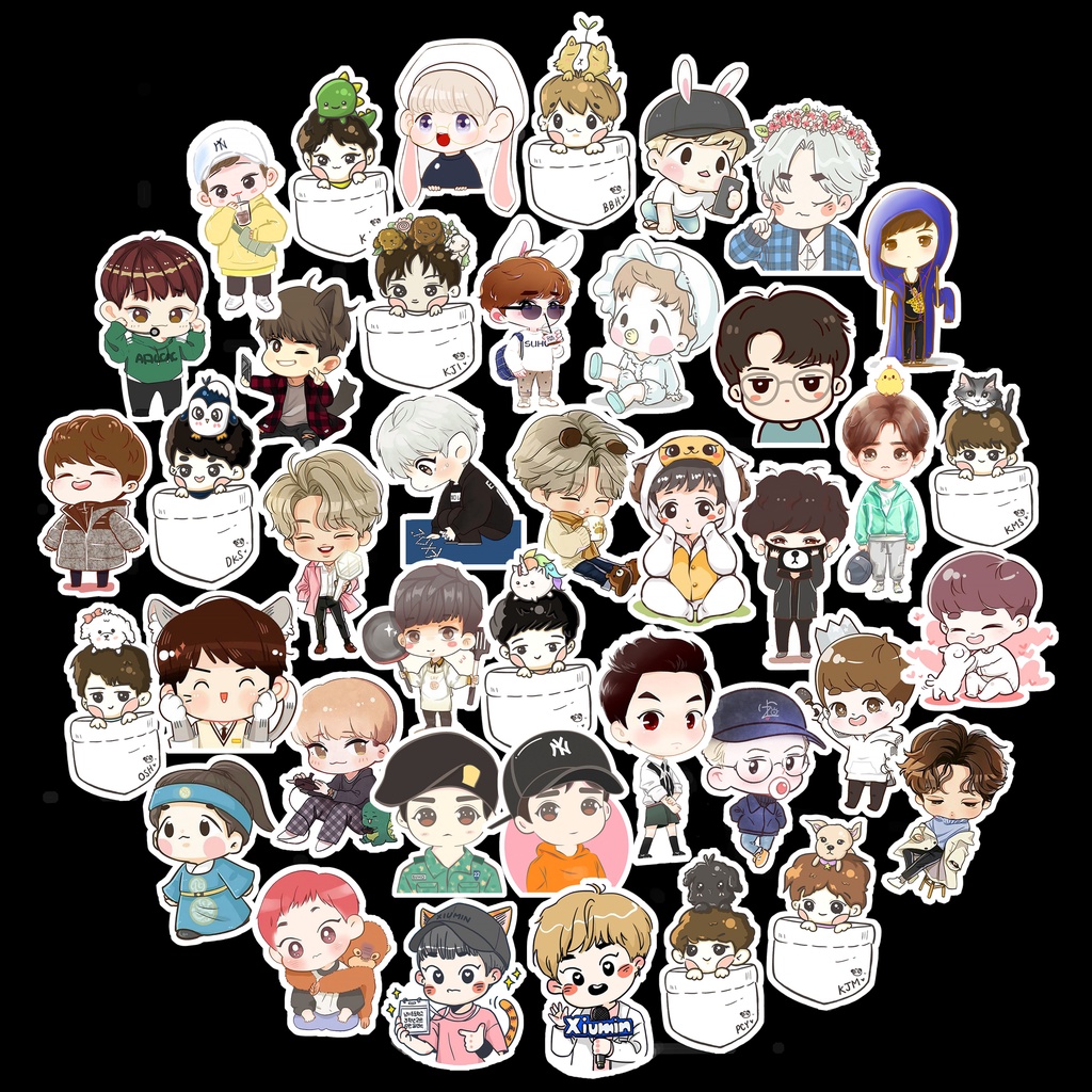 40pcs STICKER EXO" KPOP CARTOON CUTE Waterproof | Shopee Malaysia