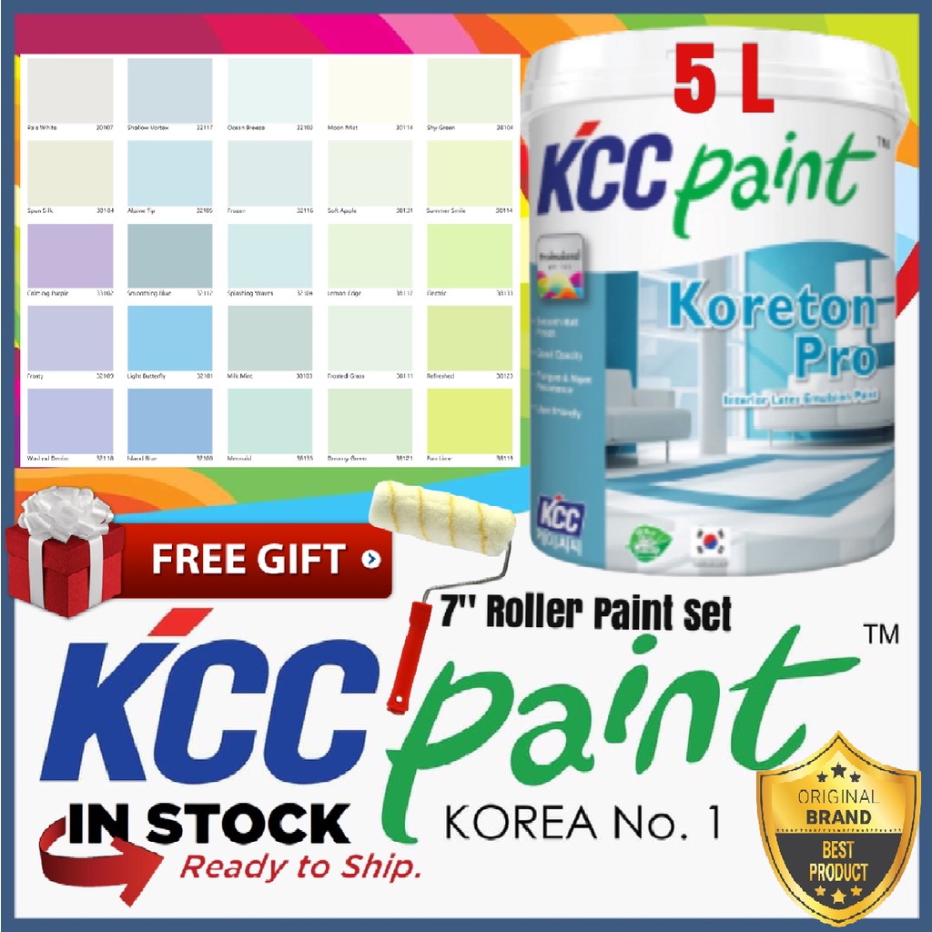 SINAR 5 LITER KCC PAINT KORETON PRO INTERIOR EMULSION MATT FINISH / CAT ...