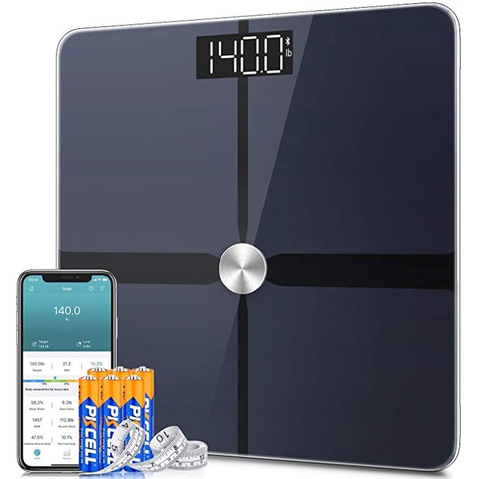 1byone Body Fat Scales Bluetooth, Digital Body Weight Bathroom Scales ...
