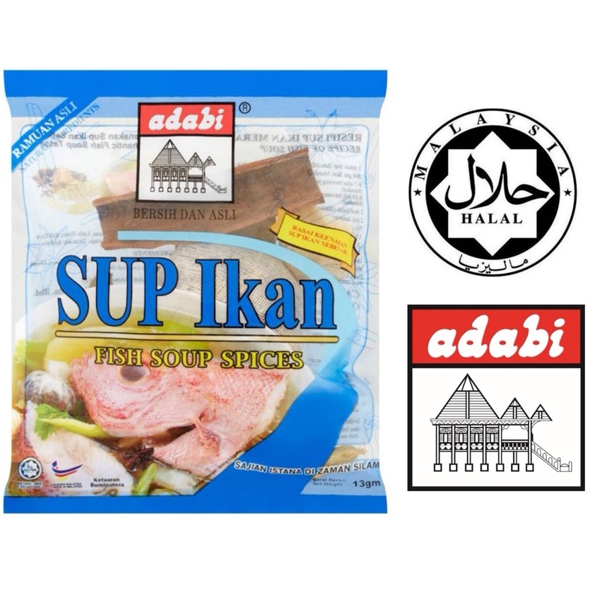 DS Adabi Sup Bunjut 8GM Sup Tulang 13gm Sup Ikan 13gm Fish Soup Spices ...