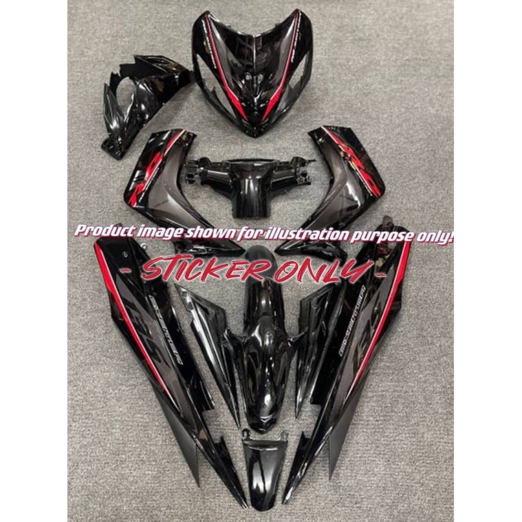 LC135 V1 Yamaha Exciter RC Custom Body Cover Set Stripe Sticker - RED ...