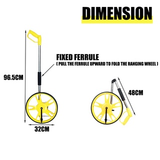 Folding Distance Measuring Wheel Analog Counter Adjustable Measure Tool ...