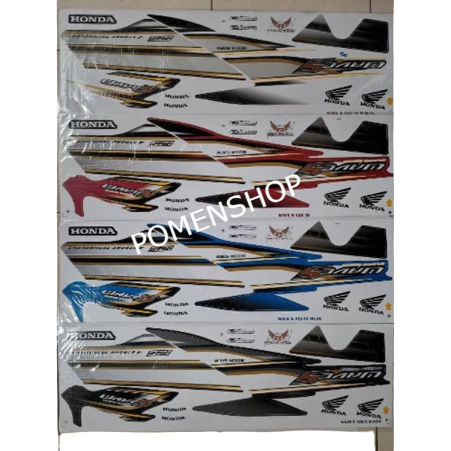 HONDA WAVE 125S (3) BODY STICKER BADAN STRIKE STRIPE STIKER | Shopee ...