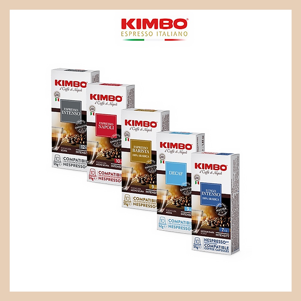 KIMBO Nespresso®* Original compatible coffee capsules 5 Flavours (1Pack ...
