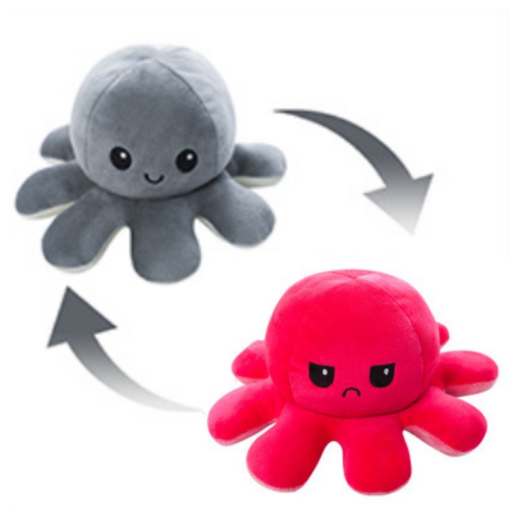 20cm Flip Octopus doll squirrel doll Tiktok TeeTurtle Reversible ...