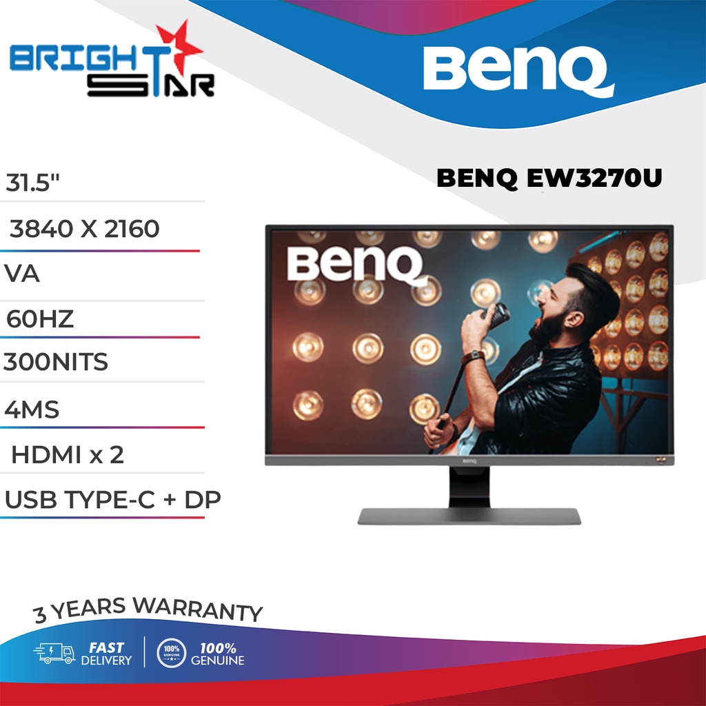 BENQ 32" BENQ EW3270U EYE-CARE MONITOR / 31.5" MVA / 3840x2160@60HZ UHD ...