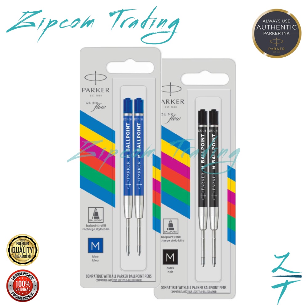 PARKER QUINK Flow Ballpoint Pen Ink Refill ( Fine & Medium Point ) | Shopee Malaysia