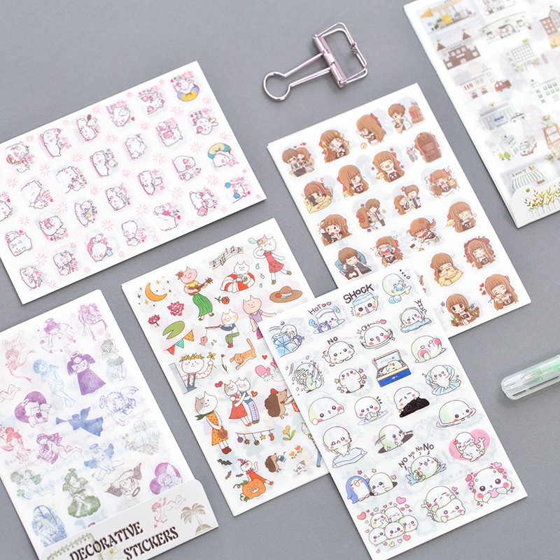 6Sheets Cute Cartoon Album Diary Calendar Label Sticker | Shopee Malaysia
