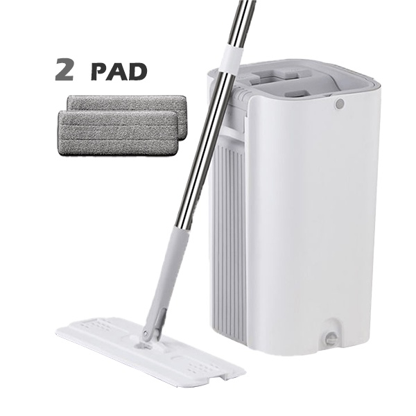 2in1Luxury Slim Mop Self-Wash and Squeeze Dry Flat Mop with Bucket ...