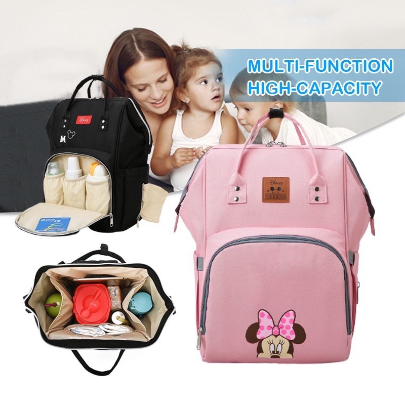 MUMMY BAG MATERNITY NAPPY DIAPER BAG LARGE CAPACITY BACKPACK MICKEY ...