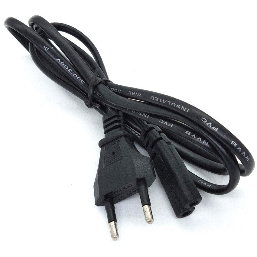 GOOD QUALITY 2-Prong Pin AC EU Power Supply Cable Lead Wire Power Cord ...