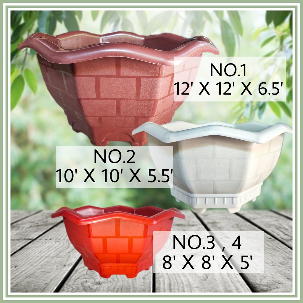 Pasu bunga plastik Octagon plastic flower pot 花盆 /home / gardening ...