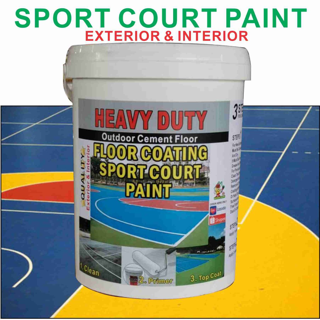 ( 5L ) HEAVY DUTY ( SPORT COURT PAINT ) CEMENT FLOOR COATING / EXTERIOR ...