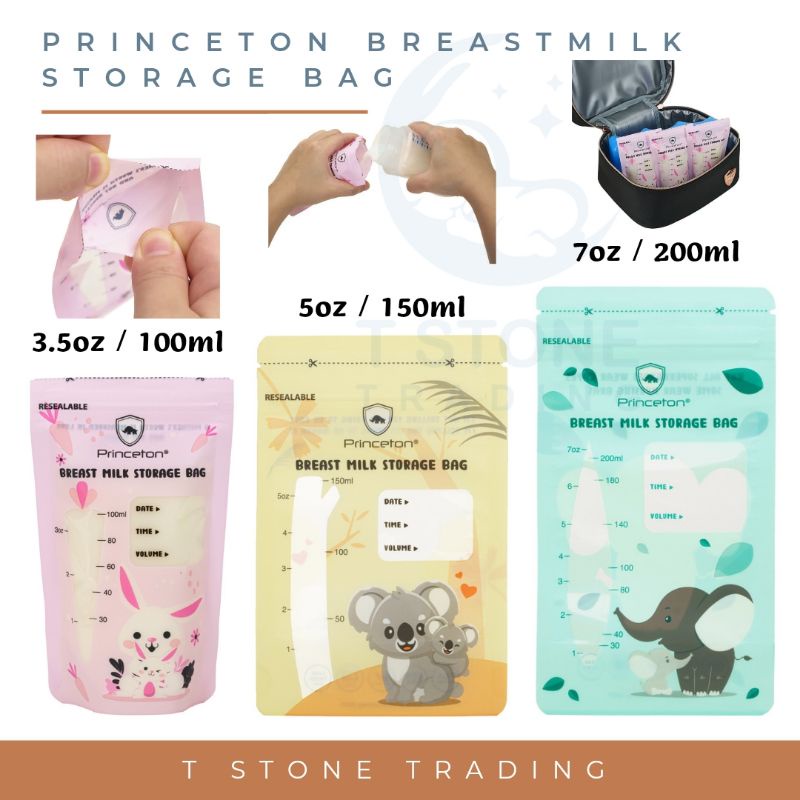 [BUY 5 FREE 1] Princeton Breastmilk Storage Bag 3.5oz/ 5oz / 7oz (25Pcs ...