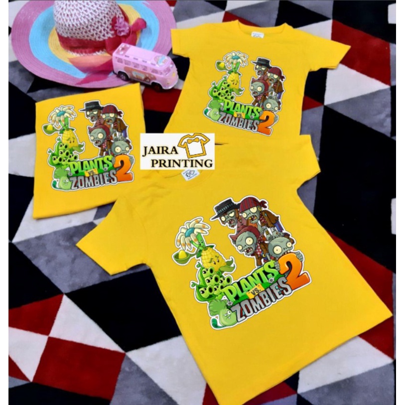 Plants vs Zombies BIRTHDAY TSHIRT CUSTOM MADE DESIGN 03 BAJU SELAMAT ...