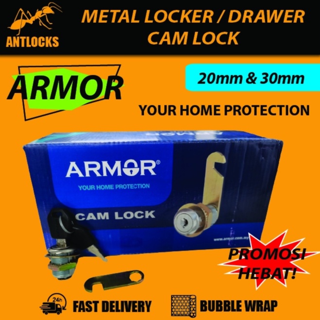 Kunci Drawer Cam Lock ARMOR Kunci Peti Surat 20mm 30mm / Cabinet Lock ...