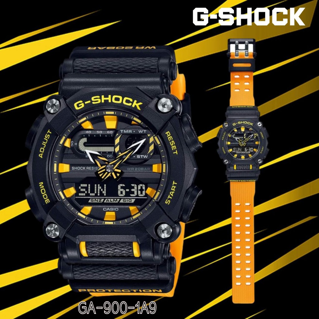 [Original Marco] GA-900-1A9 Tiger Yellow Digital Analog Black Dail ...