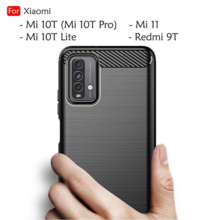 Xiaomi Redmi 9T Mi 10T Pro Mi 10T Lite Mi 11 Carbon Fiber Silicone Soft ...