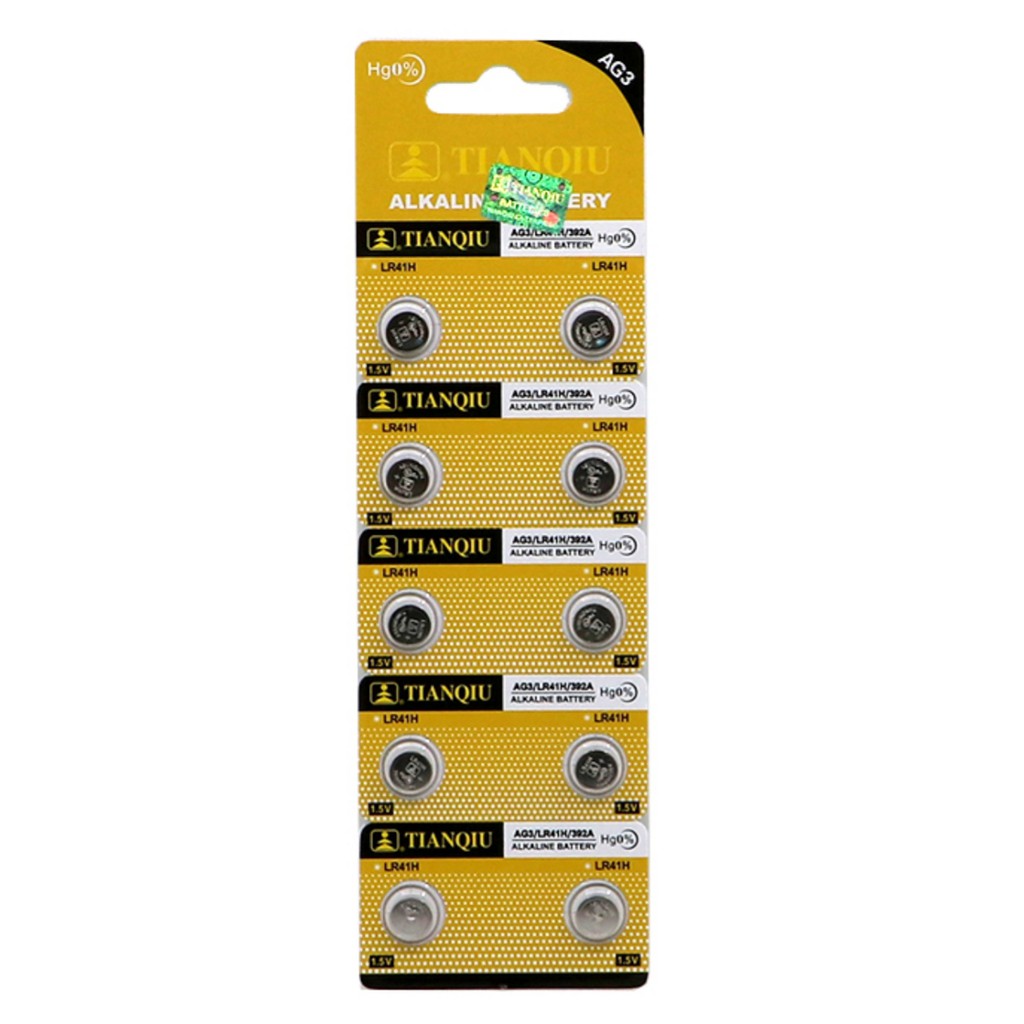 AG3 / LR41H / 392A 1.55V Alkaline Cell Button Battery - 10pcs | Shopee ...