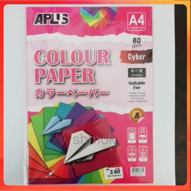 Aplus KERTAS WARNA colour paper A4SIZE 80GSM | Shopee Malaysia