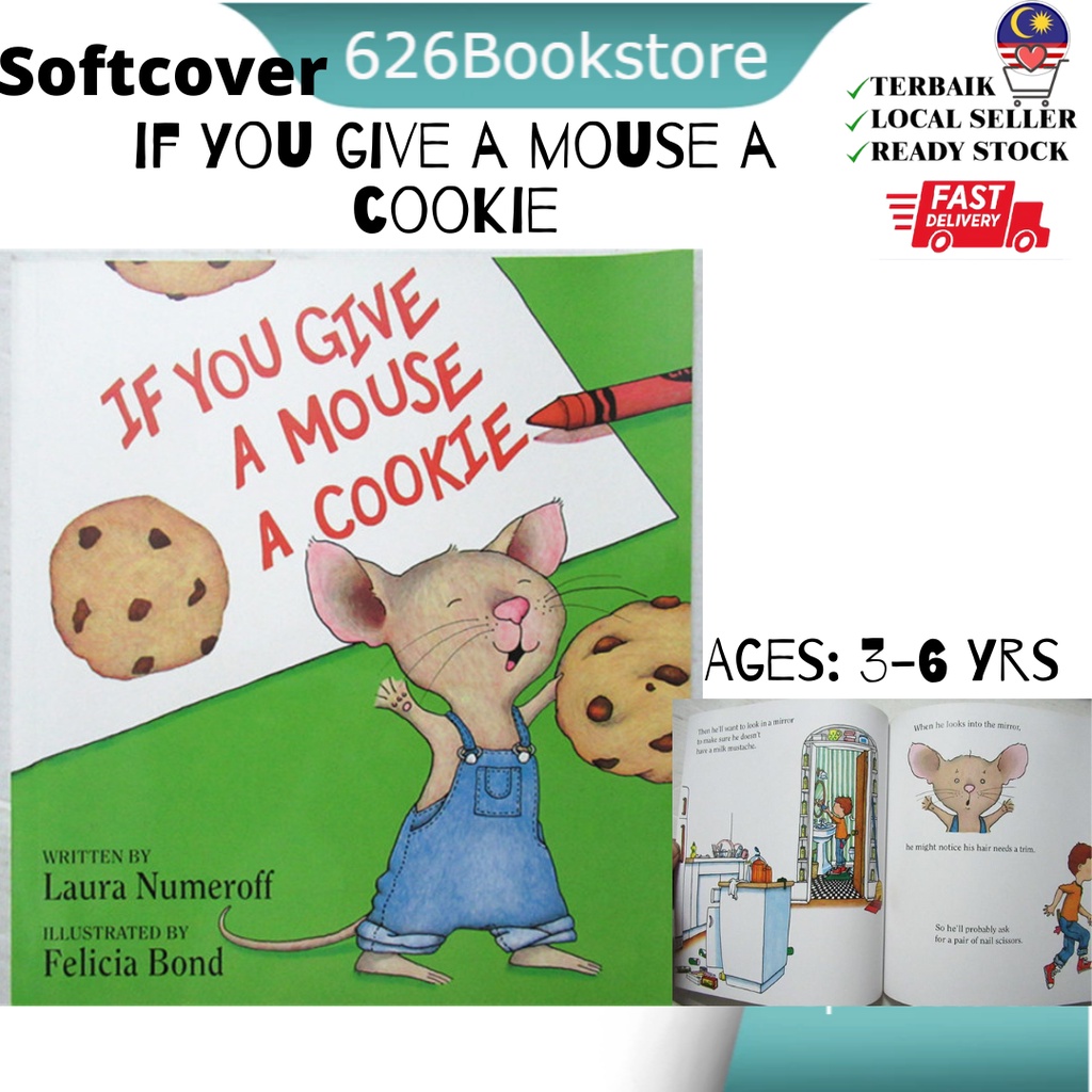 [626Book] If You Give Mouse a Cookie Softcover book A4 Size Bedtime ...