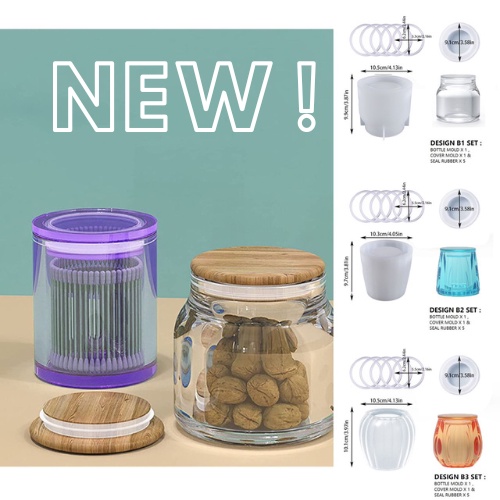 Acuan Silikon - Silicone Container DIY Bottle Mold for Epoxy Resin Art ...