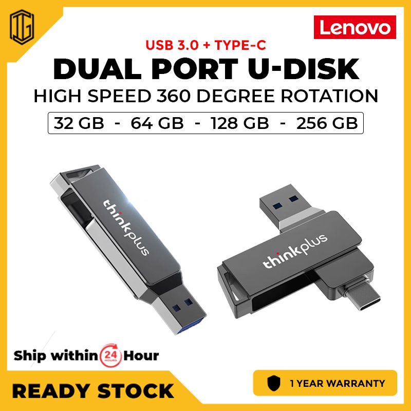 LENOVO thinkplus Ultra Dual Drive Go USB Type-C OTG 32/64GB/128GB ...