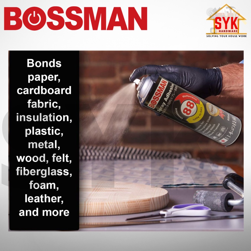 SYK Bossman BSA-88 Industrial Multipurpose Spray Adhesive Glass Fabric ...