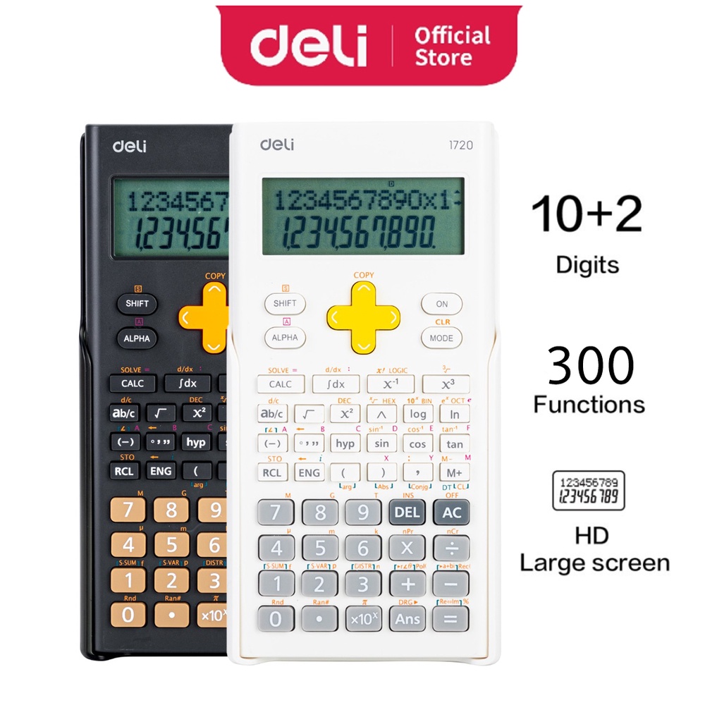 Deli Calculator E1720 Scientific Calculator 300 Functions Multifunction ...