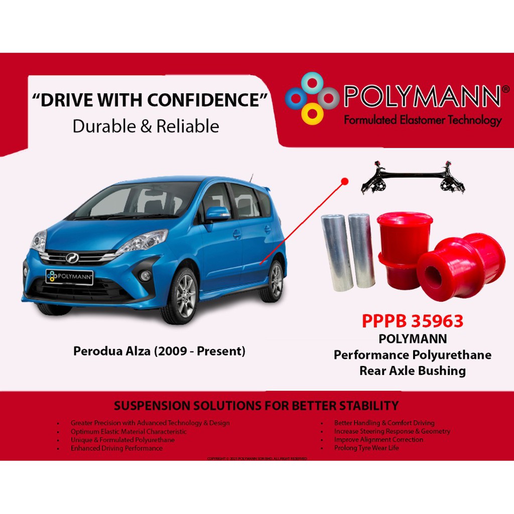 Polymann Perodua Alza (2009 - Present) Performance Polyurethane Rear ...