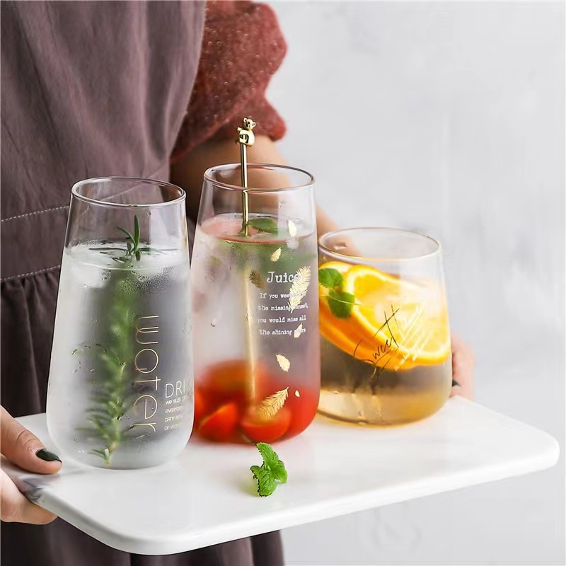 BK holiday shop』 Clear Glass Cold Drink High And Short Shape Oval ...